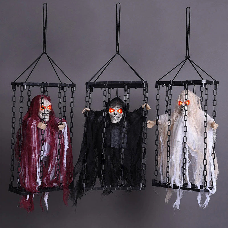 Halloween Prop Animated Caged Skeleton – tidesale